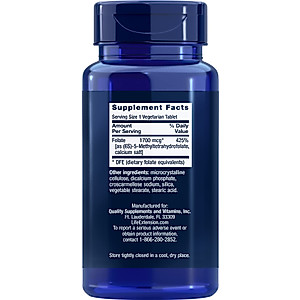 Life Extension Optimized Folate 1700 mcg DFE, 100 vegetarian tablets (Pack of 3)