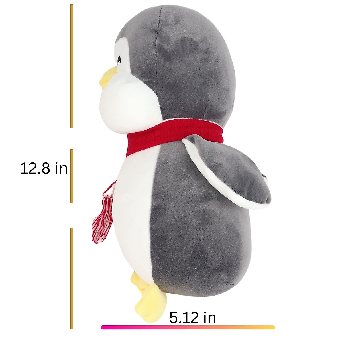 Selexa Pingy 12 inch Cute Gray Penguin Stuffed Animal; Plushie Bedtime Toy; Penguins Plush Toys for Valentines Day, Easter, Christmas; Plushies Gifts for Adults, Kids (Boys, Girls), Toddlers (3yrs+)