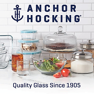 Anchor Hocking 1 Gallon Heritage Hill Glass Jar with Lid (4 piece, all glass, dishwasher safe)