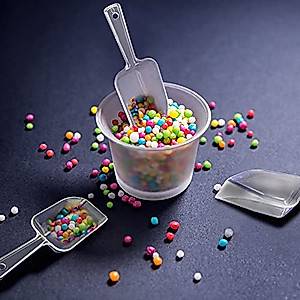 Plastic Serving Tongs Mini Kitchen Tongs Kitchen Tongs Utility and Plastic Kitchen Scoops Clear Ice Scoop Mini Clear Buffet Scoop for Candy Dessert Buffet Ice (12)