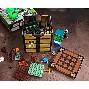 Minecraft Crafting Table Tin Storage Box Cube Organizer with Lid | 4 Inches