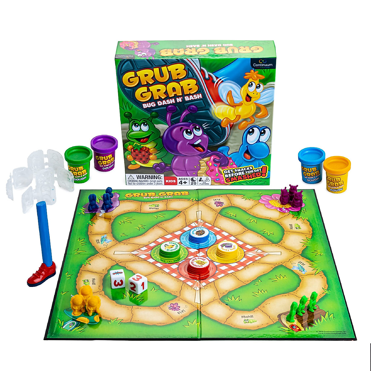 Grub Grab Board Games for Kids 4-6 Interactive Game Ant Bugs Boardgame for Children and Family Night 2-6 Players Ages 4+