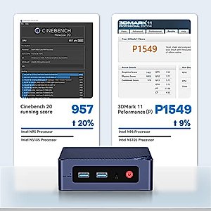 Beelink Mini PC, Mini S12 Mini Computer 12th Gen Quad-Core N95, Desktop Computers 8G DDR4 RAM 256G SSD, Small PC 4K UHD Dual HDMI, 2.4G+5G WiFi Gigabit Ethernet/BT4.0 for Office/Home/HTPC/Family-NAS