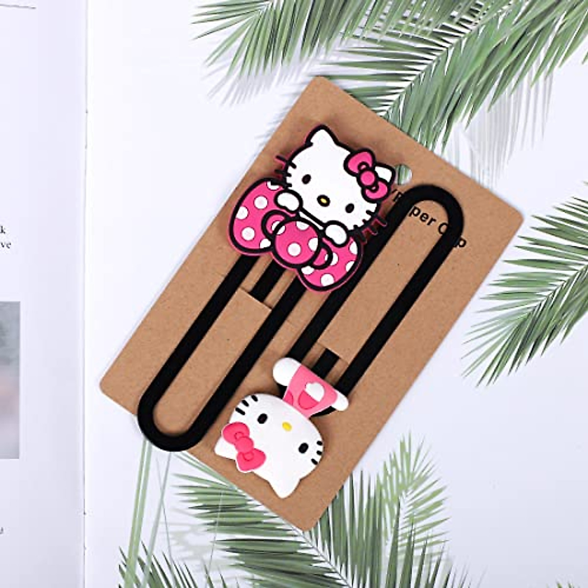 XBY 2 Pack Cat Bookmarks for Kids 3D Non-Slip Bookmark and Page Holder Unique Gift Idea Anime PVC Book Marker Reading Accessories 100th Day of School Gift,Girls,Book Lovers,Students