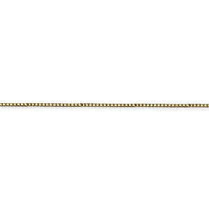 Solid 14k Yellow Gold 1mm Box Chain Necklace - with Secure Lobster Lock Clasp 14"