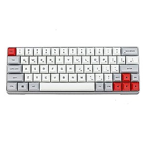 Teerwere Gaming Keyboard 64 Key Aluminum Alloy Case PBT Keycaps Hot Swappable RGB Mechanical Keyboard Brown Switch Gray Aluminum Alloy Case Mechanical Gaming Keyboard (Color : Pink, Size : One Size)