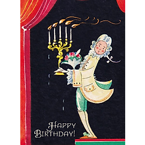 PIXILUV HAPPY BIRTHDAY Greeting card ~ French Aristocrat with Candles ~ Birthday Wishes Vintage Large Greeting Card