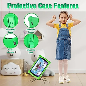 Contixo 7 inch Kids Learning Tablet, Bluetooth Kids Wireless Headphone and Tablet Bag Bundle with with Teacher Approved apps and Parent Control - Green Set