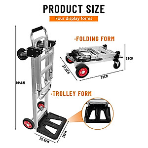 Generic Heavy Duty Cargo Trolley 4 Wheels Express Trolley Grocery Shopping Cart Multi-Function Push Truck for Easy Transportation, 1 pc