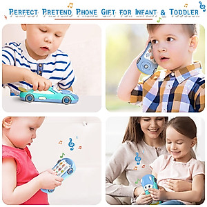keefun Baby Cell Phone Toys for 1 Year Old Boy, Musical Car Toys with Star Projector, Toy Phone Baby Toys 12-18 Months, Early Education Learning Toys for 1 2 3 Years Old Boy Girl