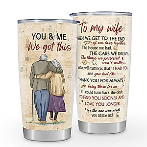 NANOOER Gifts for Wife,Anniversary Romantic Valentines Day Gifts for Her Wife from Husband,Birthday Mothers Day Thanksgiving Christmas Gifts for Wife, Ideas Stainless Steel Tumbler Wife Gifts, 20oz