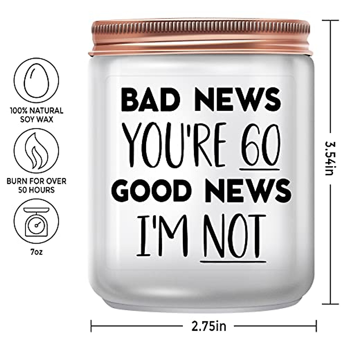 60th Birthday Gifts for Women, Men - Turning 60 Year Old Gift for Her, Him - Funny 60th Bday Gift Ideas for Wife, Husband, Best Friends, Birthday Present for Mom, Dad - Lavender Scented Candles