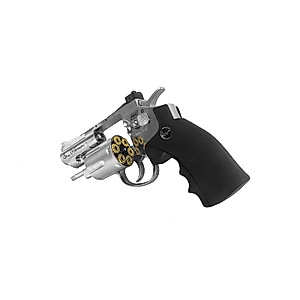 ASG Dan Wesson 2.5" Airgun - Double Action Trigger, Adjustable Rear Sight, Speed-Loader - .177 Cal/4.5mm CO2 BB Gun Pistols - 6 Cartridges, Silver