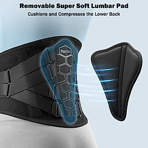 FREETOO Back Brace for Lower Back Pain Relief with Pulley System,Lumbar Support Belt for Men & Women with Lumbar Pad, Ergonomic Design and Soft Breathable 3D Knit Material,for Herniated Disc,Sciatica