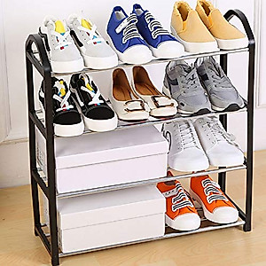 TAZSJG Shoe Rack Aluminum Metal Standing Shoe Rack Shoes Storage Shelf Home Organizer Accessories Shoe Rack