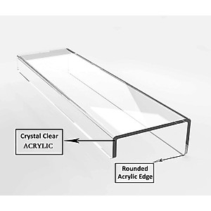 MIZUKUM 15-Inch Premium Clear Acrylic Wall Shelves: Versatile Floating Display Ledge for Books, Decor & Storage - Ideal for Living Room, Bedroom, Kitchen & Bathroom (6)