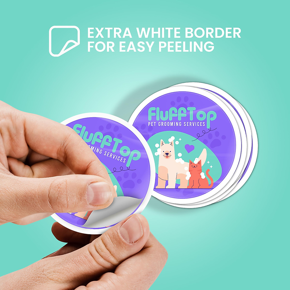 Hot4TShirts Logo Stickers Customized Stickers for Business Logo — Custom Decals Vinyl — Customized Labels — Individually-Cut Waterproof (Circle)