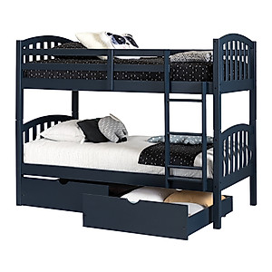 South Shore Ulysses Solid Wood Bunk Beds, Navy Blue