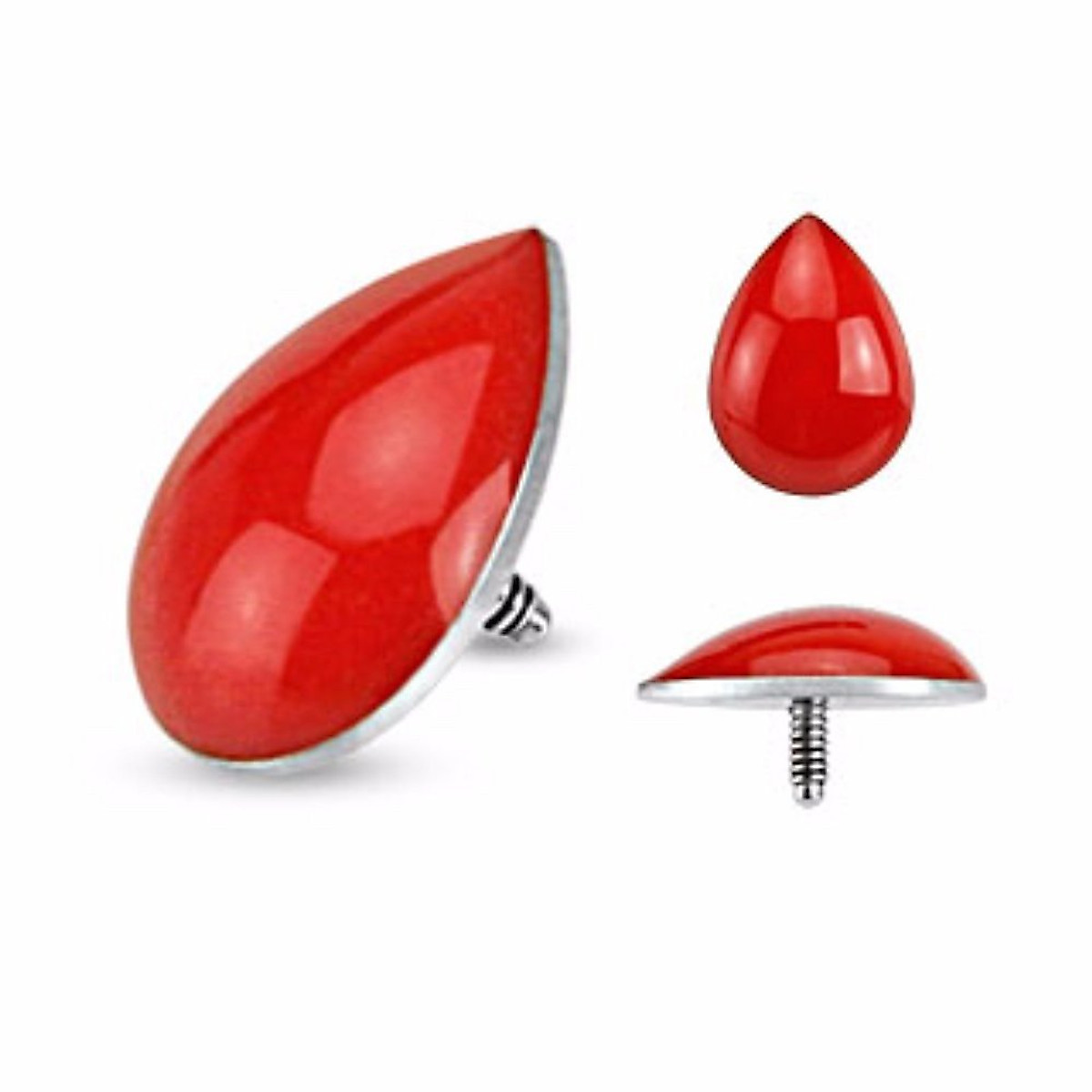 Covet Jewelry Blood Drop Dermal Top 316L Surgical Steel Internally Threaded