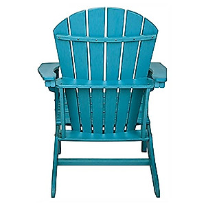 Leisure Classics UV Protected HDPE Indoor Outdoor Adirondack Lounge Patio Porch Deck Chair, Turquoise