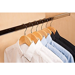 Topline Classic Wood Shirt Hangers - Natural Finish (10-Pack)