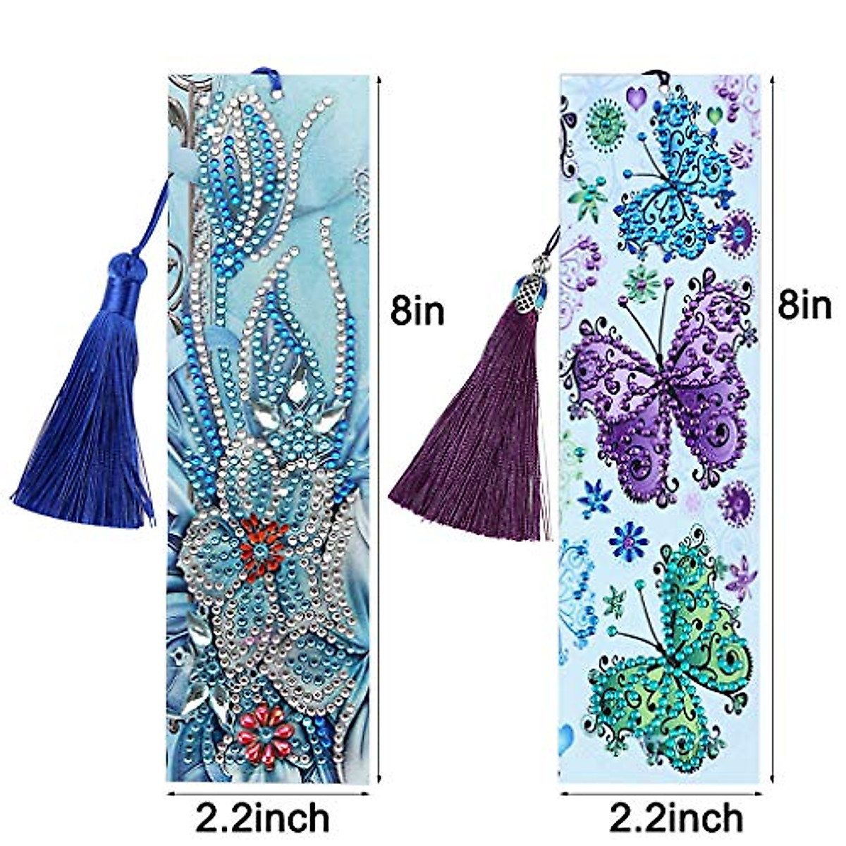Bskifnn 2Pack Diamond Painting Bookmarks DIY Bookmarks with Tassel Great Gifts for Christmas, Thanksgiving, New Year, Birthday