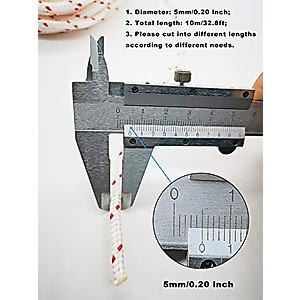 ZLKSKER Recoil Starter Rope 10 Meter Diameter 5.0mm, Engine Starter Rope, Generator, Lawn Mower, Trimmer, Brush Cutter, Chain Saw Pull Cord