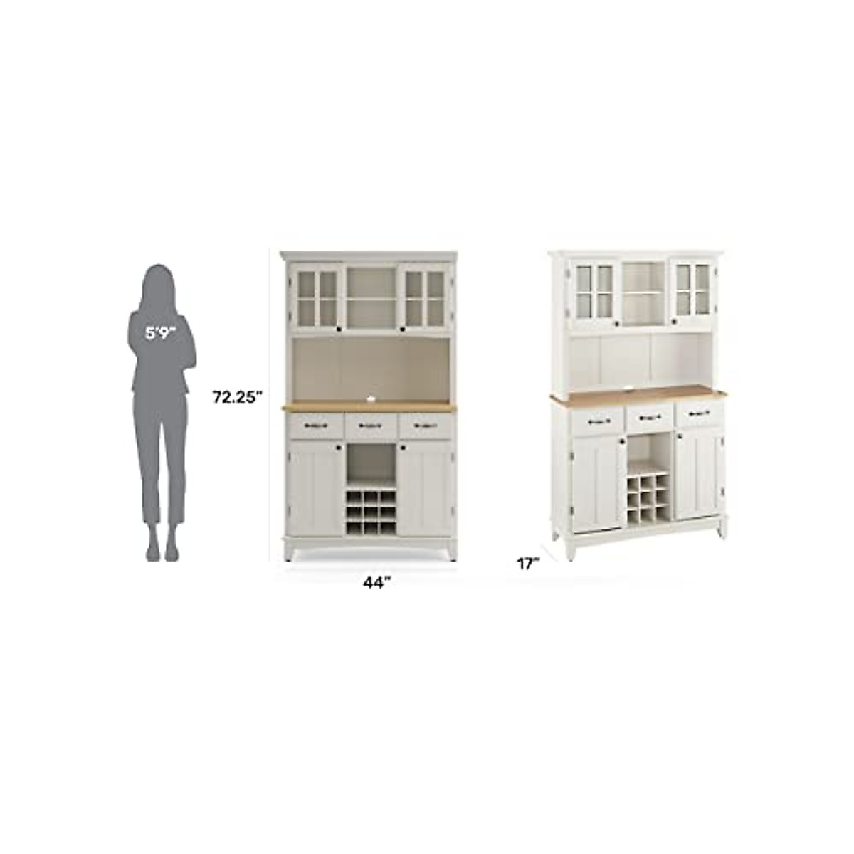 Homestyles sideboards-buffets-credenzas, Server with Hutch, Off White