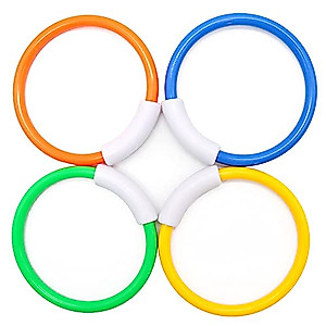 4pcs Diving Rings 5.3 Inch Underwater Swimming Pool Toy Rings for Kids Children