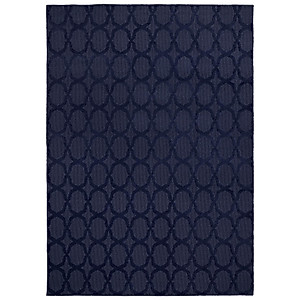 Garland Rug Sparta 5 Ft. X 7 Ft. Non Slip Polypropylene Indigo Area Rug - Ideal for Living Rooms & Hallways, Stylish & Durable for High-Traffic Areas