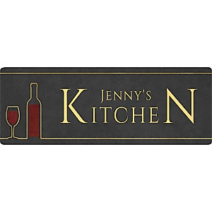 Custom Kitchen Rugs - Personalized Kitchen Mat for Floor Decor Absorbent Kitchen Mat Fits Sink Side - Non-Slip Bottom Comfort Mat Easy to Clean(17"x48")
