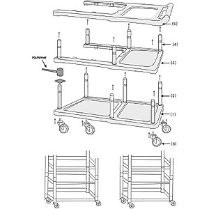 Storage Cart 3 Tier Heavy Duty Commercial Grade Utility Cart,Carts With Wheels,Multi-Function Mobile Shelving Unit Organizer for Hotel,Restaurant,Kitchen, Bedroom,Laundry Room( Size : 88*46.5*94 cm )