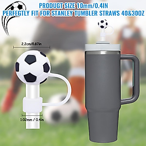 6Pcs Straw Covers Cap for Stanley Cup, Monkle Straw Topper Compatible with Stanley Cup & Simple Modern with Handle, Silicone Straw Tips 8-10mm for Stanley Accessories Drinking Straws Plug