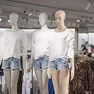 Female Sewing Mannequin Polypropylene (PP) Full Body Retail 69 inches MannequinMaterial Mannequin Torso Detachable Stand Head Arm Rotation Metal Base for Display Clothing