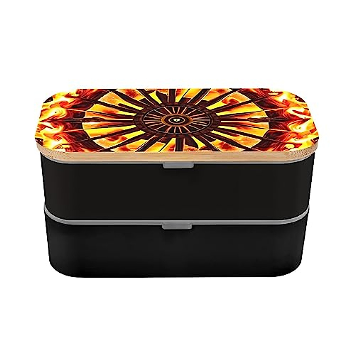 Turning The Flame Adult Lunch Box, Bento Box, With Cutlery Set Of 3, 2 Compartments, Rectangular, Lunch Box For Adults