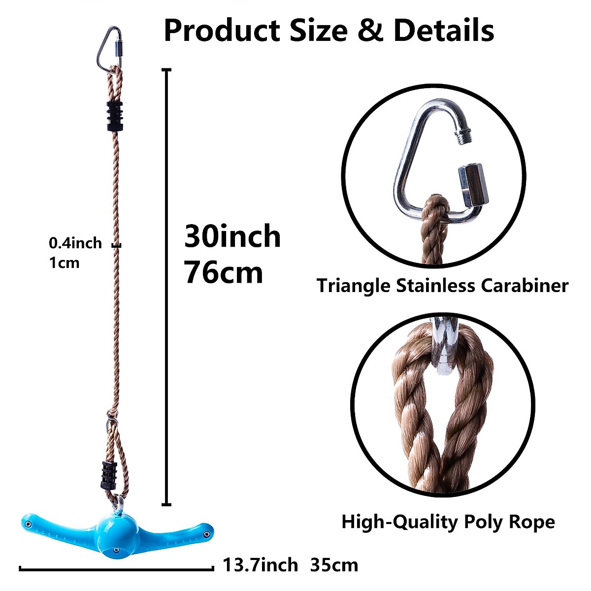 OMNISAFE Ninja-Twister Swing Spins Set, 360° Handle Twist-Kid Ninja Hang Toys, Adjustable Slackline Attachments, Playground Doorway Outdoor Backyard Toddler Swing, Exercise Coordination & Strength