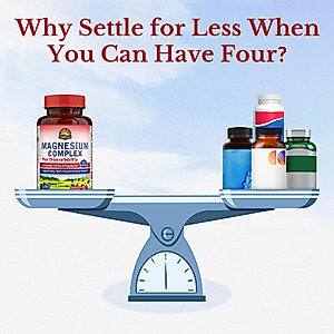 Vitalitown Magnesium Complex Supplement 500mg - Maximized Absorption Chelated Magnesium Glycinate, Malate, Taurate & Citrate - Vegan Non-GMO Magnesium 120 Capsules for Sleep, Muscle, Energy & Heart