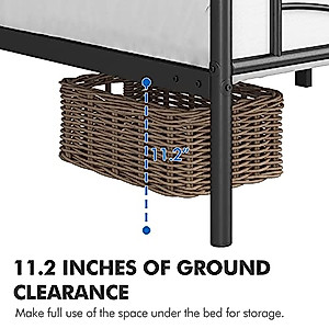 Yaheetech Full Size Bed Frame Metal Platform Bed Mattress Foundation with Cloud-Inspired Design Headboard/Footboard/Ample Under Bed Storage/No Box Spring Needed/Full Size Black