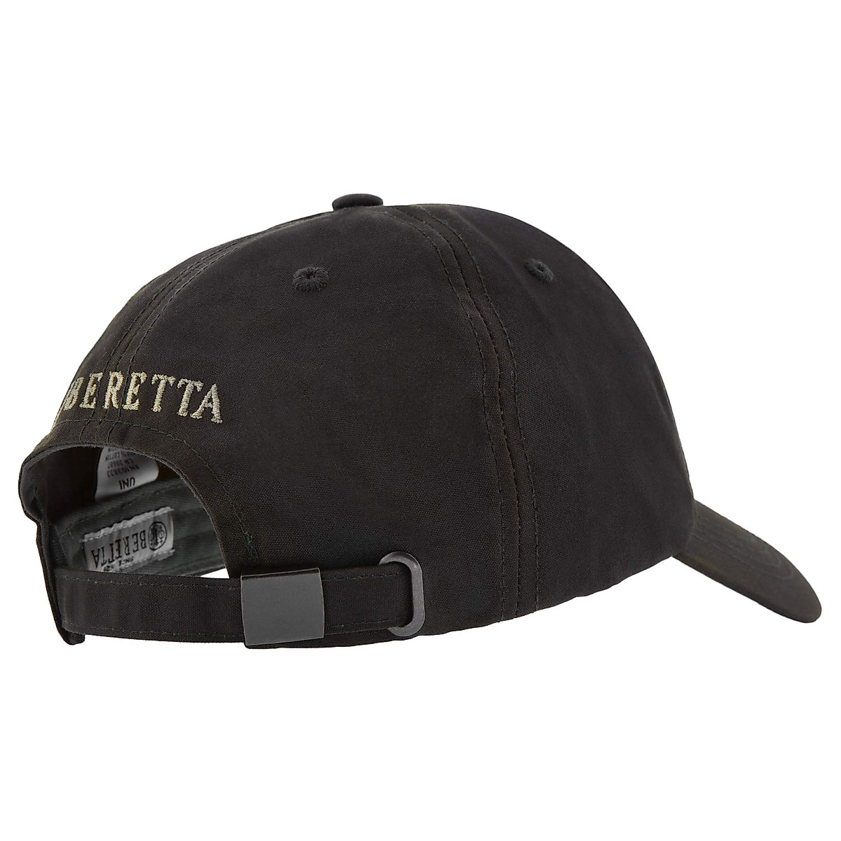 Beretta Men's Waxed Cotton Hunting Outdoor Casual Hat with Beretta Trident logo, Olive Green, One Size