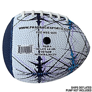 Passback Peewee Rubber Football, Ages 4-8, Elementary Training Football, (Ships Deflated)
