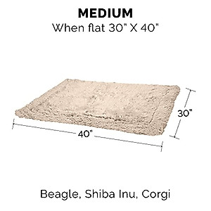 Furhaven Waterproof Throw Blanket for Dogs & Indoor Cats, Washable - Shaggy Plush Calming Long Faux Fur & Velvet Dog Blanket - Taupe, Medium