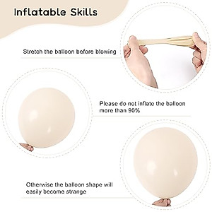 RUBFAC 96pcs Sand White Balloons Different Sizes 18 12 10 5 Inches for Garland Arch, Premium White Latex Balloons for Birthday Party Graduation Wedding Anniversary Baby Shower Party Decoration