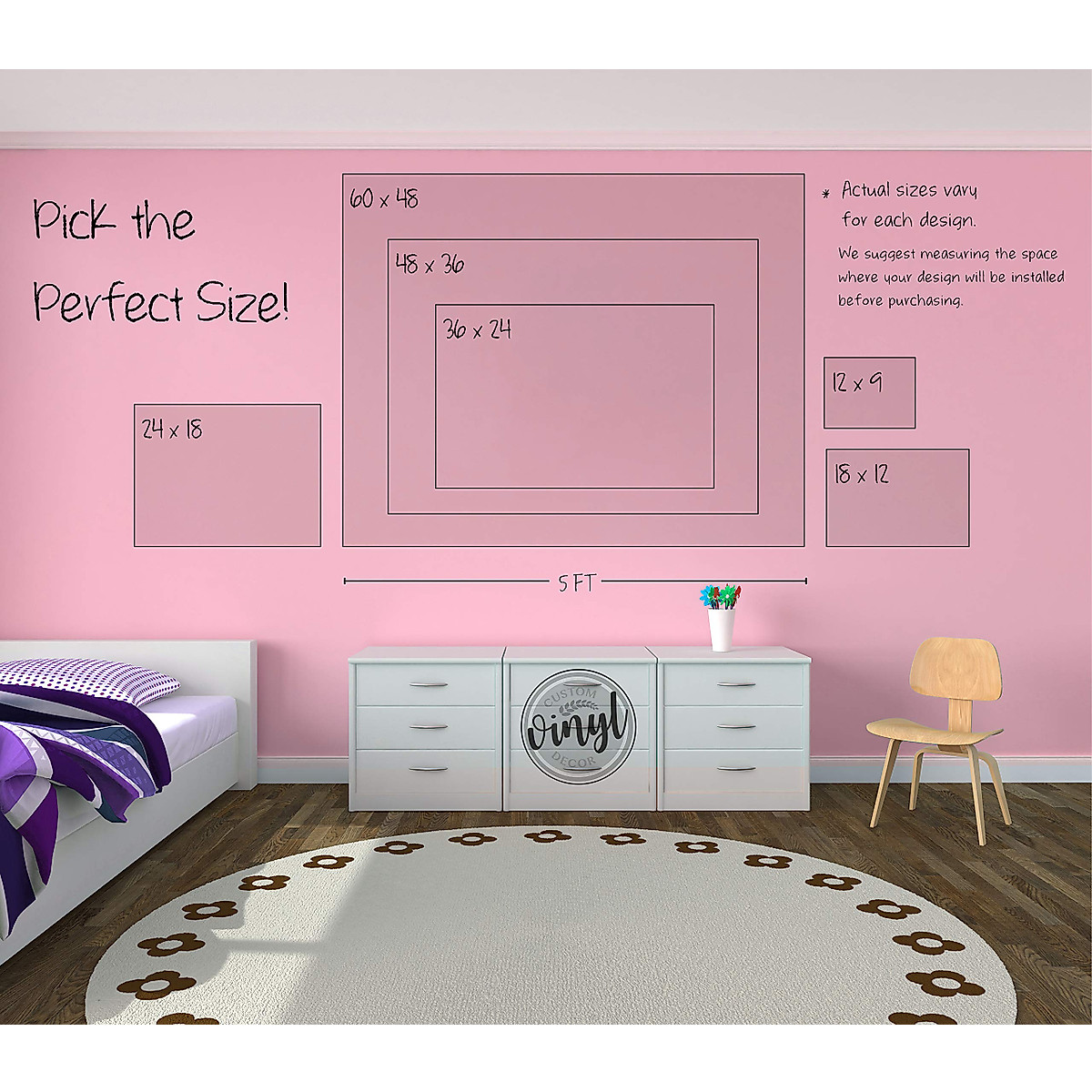 Room Wall Decor - Horse Head w/Customized Name Rustic Vinyl Decal Stickers for Home in Teen n Kids, Girls n Boys Bedroom, Bathroom or Playroom - Custom Sizes and Colors Match Any Themed Living Space