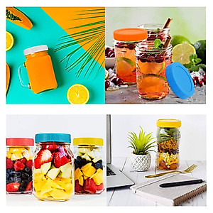 baxikly 8 Pcs Mouth Mason Jar Lids Canning Jar Lids Colored 70 mm Regular Canning Lids for Plastic Storage Caps for Mason/Canning Jars