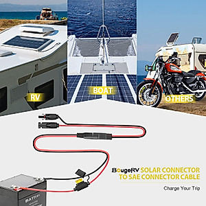 BougeRV Solar Connector to SAE Adapter (Solar to SAE (2 Packs))