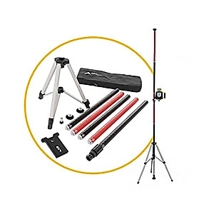 AdirPro Laser Level Pole with Tripod and Mount for Laser Levels, Rotary Lasers & Line Lasers – Telescoping Laser Pole, Mounting Bracket with 1/4”-20 & 5/8-11 Threads, and Adjustable Tripod Stand