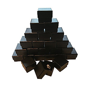 Marimor Jewelry Black Ring Gift Box with Foam and Velvet Insert Wholesale Pack of (24)