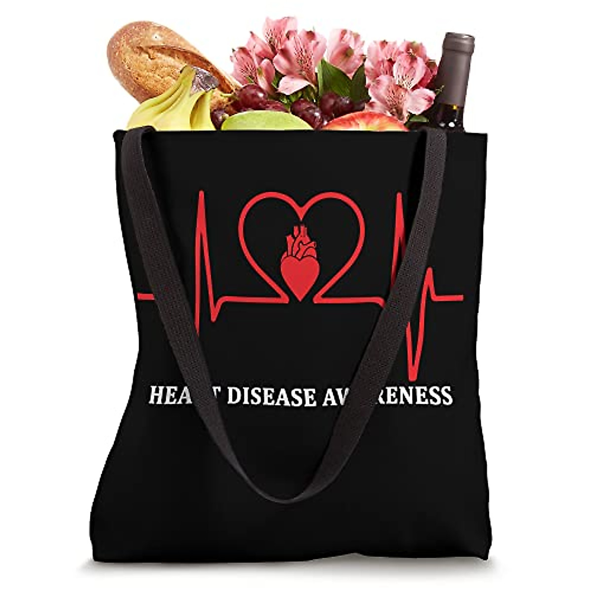 Red Heart Disease Awareness In February Heart Health Month Tote Bag