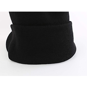 Home Prefer Men's Beanie Hat for Winter Knitted Hat with Bill Daily Beanie Cap Black