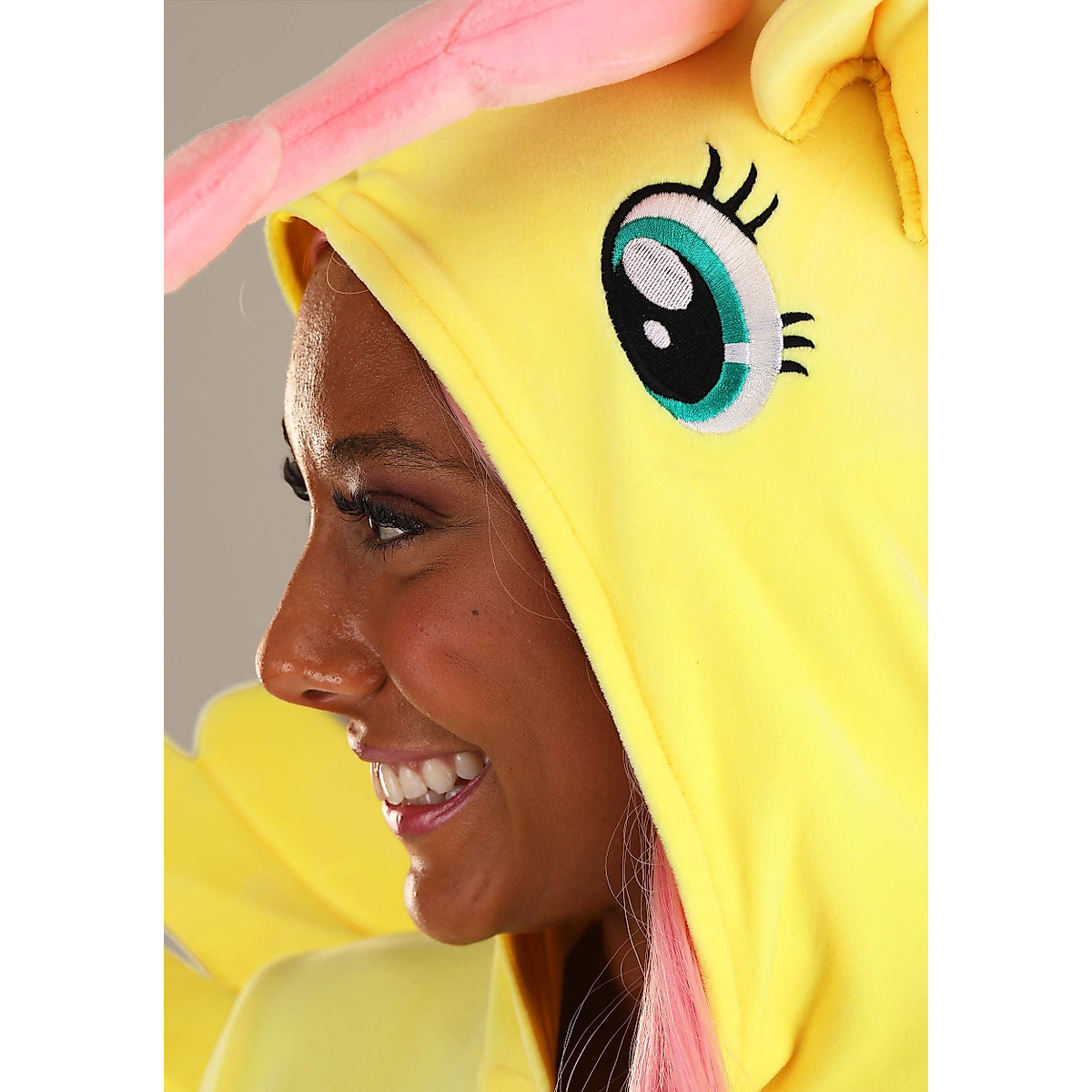 My Little Pony Fluttershy Women's Costume - Hooded Jumpsuit with Wings, Tail & Ears